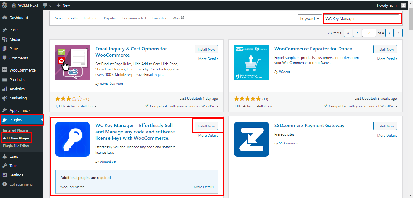 Installation & Activation - WC Key Manager