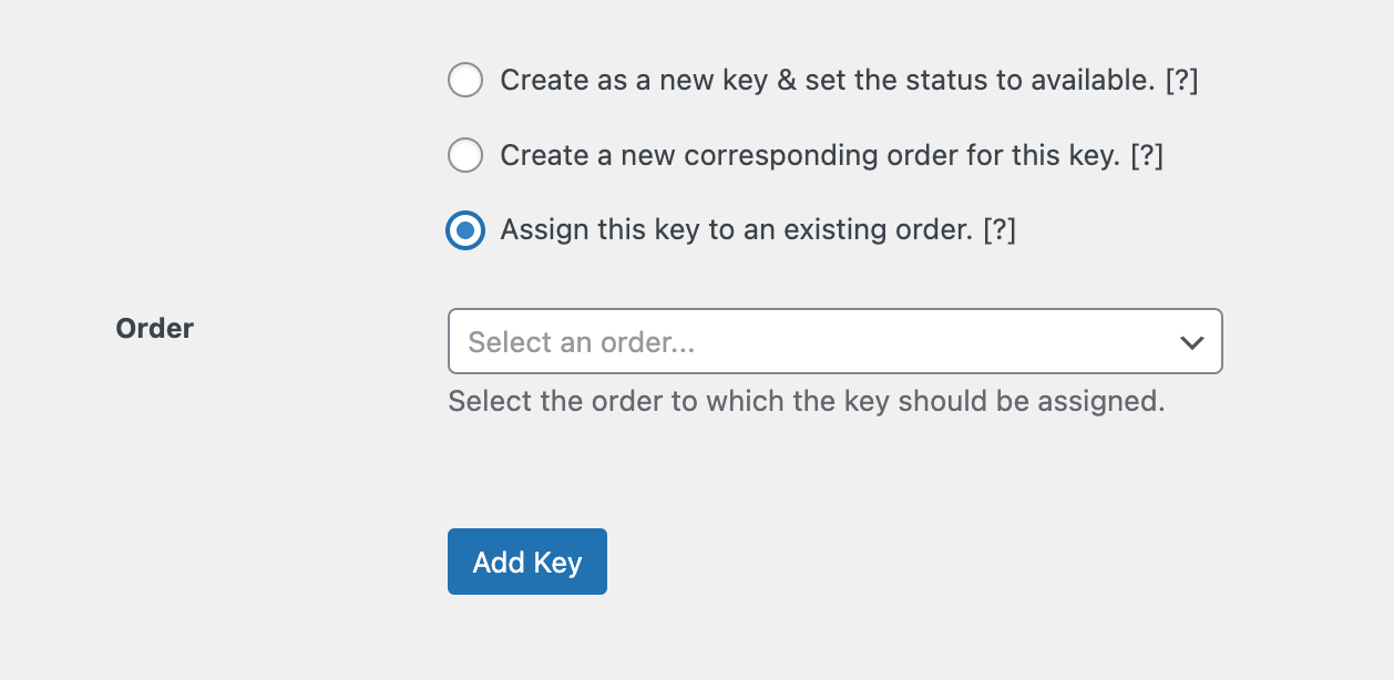 How to Add a Key - WC Key Manager