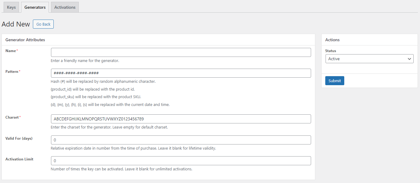 How to Add a Generator - WC Key Manager