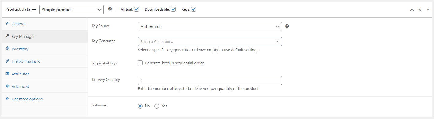 Configuring the Product - WC Key Manager