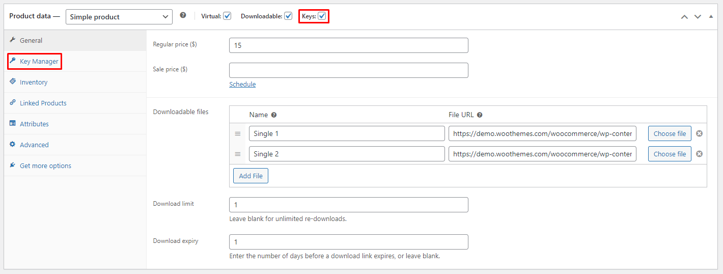 Configuring the Product - WC Key Manager