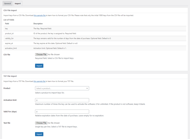 Importing Keys - WC Key Manager