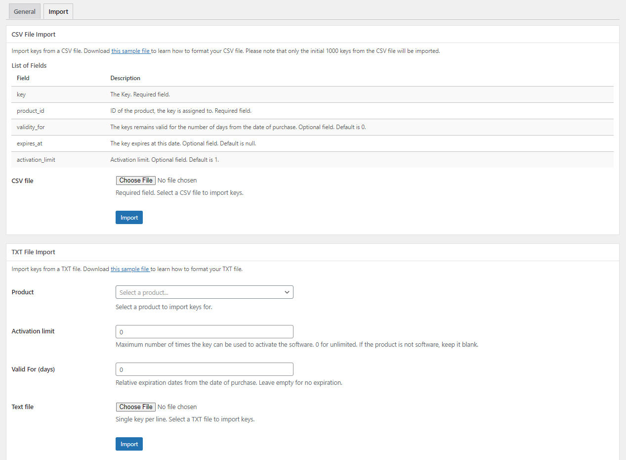 Importing Keys - WC Key Manager