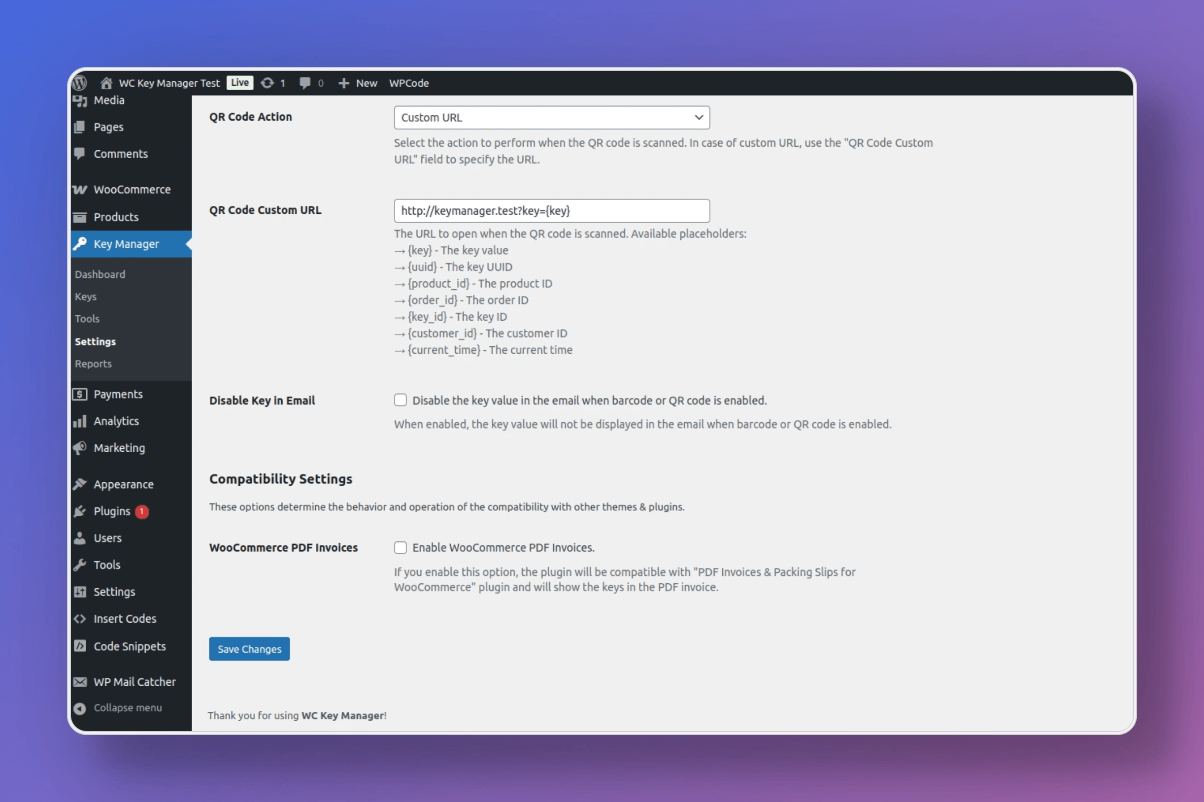 Adding License Keys to PDF Invoices and Packing Slips - WC Key Manager